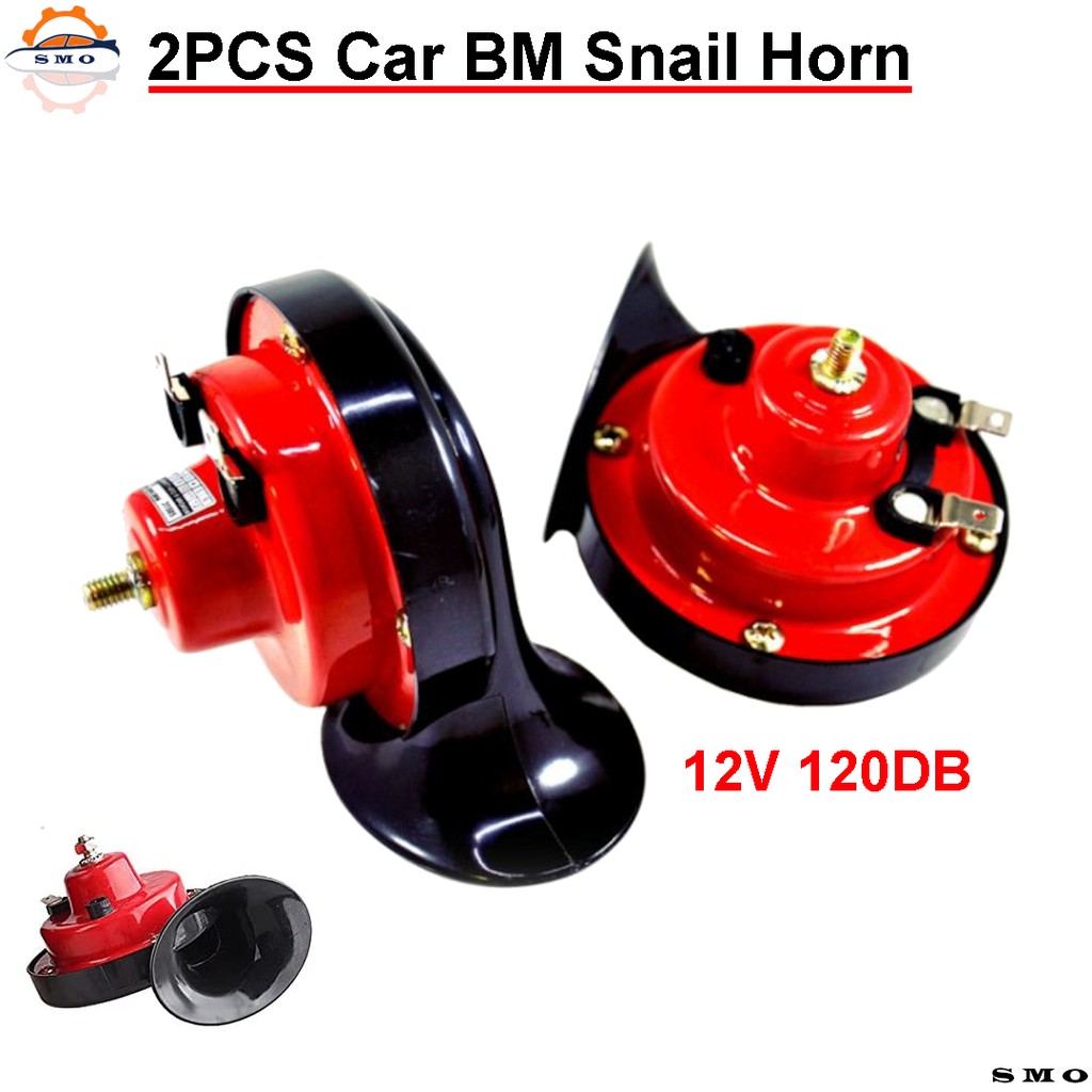 2pcs 12V 120DB Car Horn Hon BM Snail Honk Bunyi Kuat Hon Kereta Type-R Horns Accessories ...