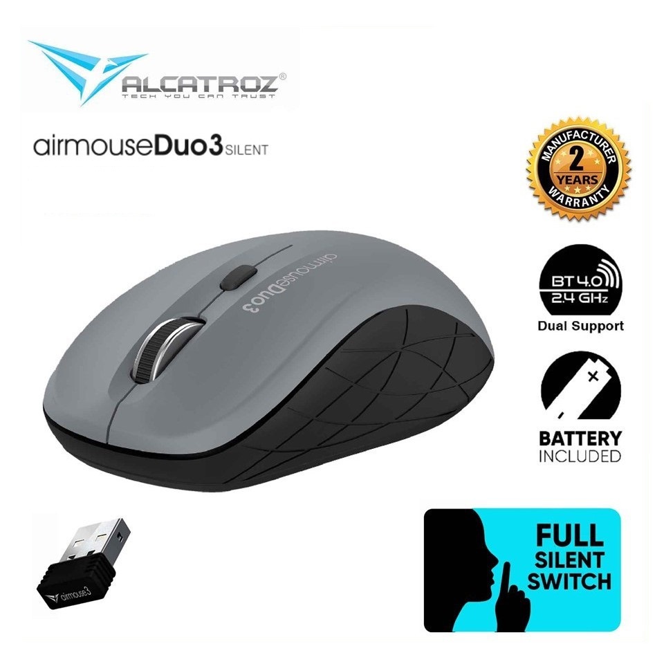 Alcatroz AirMouse Duo 3 Wireless + 2.4G Bluetooth Silent Mouse ...