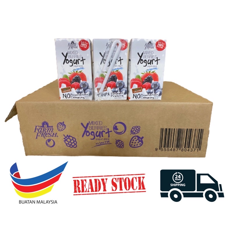 Farm Fresh Mixed Berries Yogurt Drink 110ml x 32 (1 CARTON) | Shopee ...
