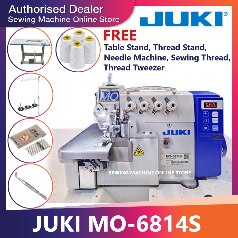 🔥READY STOCK🔥 Juki MO-6814S Direct Drive Industrial 4 Thread Overlock Machine / Mesin Jahit Tepi ...