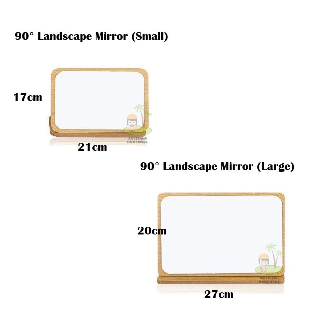 【HOMEWARE】Muji Style Wooden Makeup Mirror 360° / 90° Table Mirror Extra ...