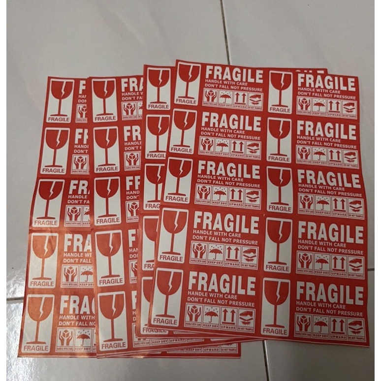 100PCS FRAGILE STICKER LABEL WARNING!! | Shopee Malaysia