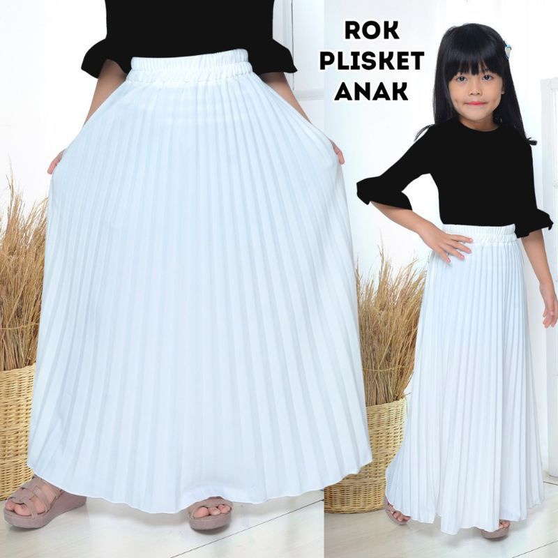 PUTIH White Plisket Skirts for 4-16 Years Old Girls / White Plisket Skirts / Girls Plisket ...
