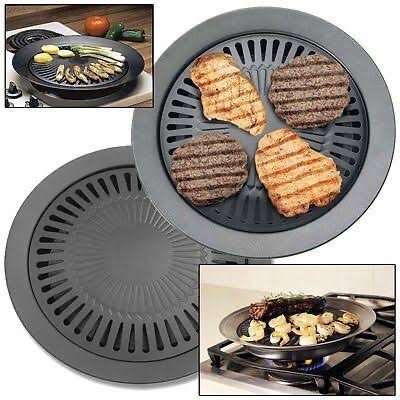 Grill Plate BBQ Smokeless Roaster Indoor Barbeque Grill Pan Multi ...