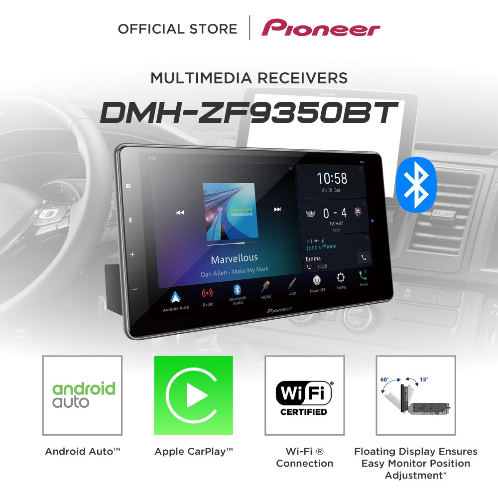 Pioneer Car Audio l DMH-ZF9350BT l Floating Hi-Res Audio AV Receiver (9") | Shopee Malaysia