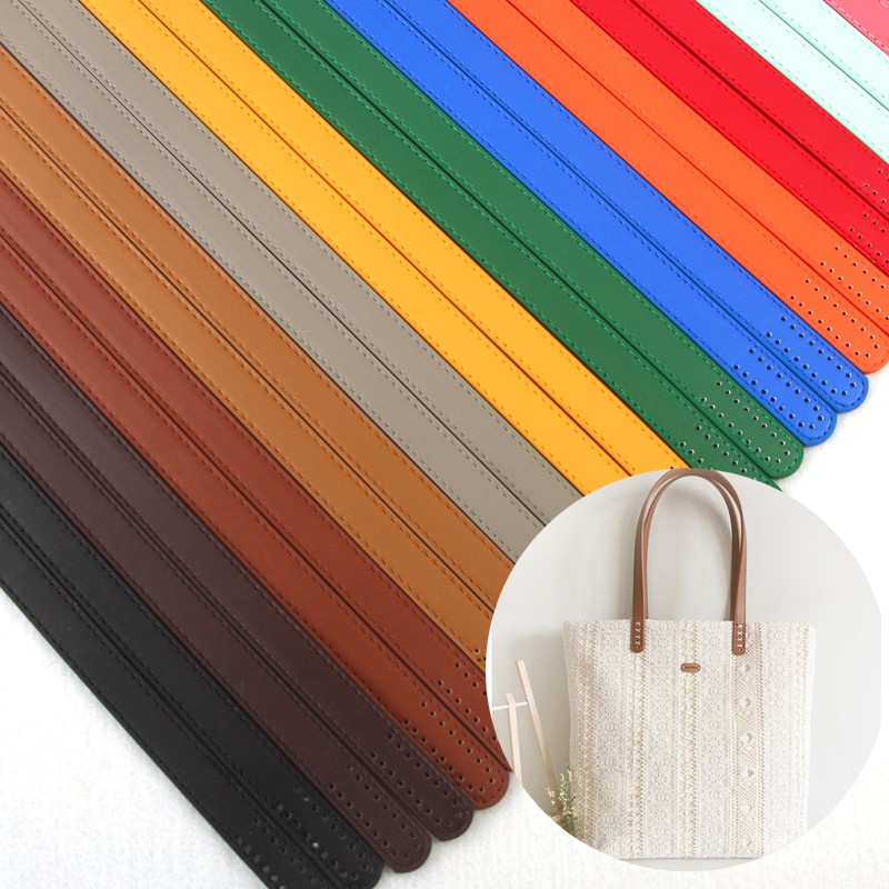 D49 multicolor Hand sewing pinhole Line pressing PU Leather handle DIY ...