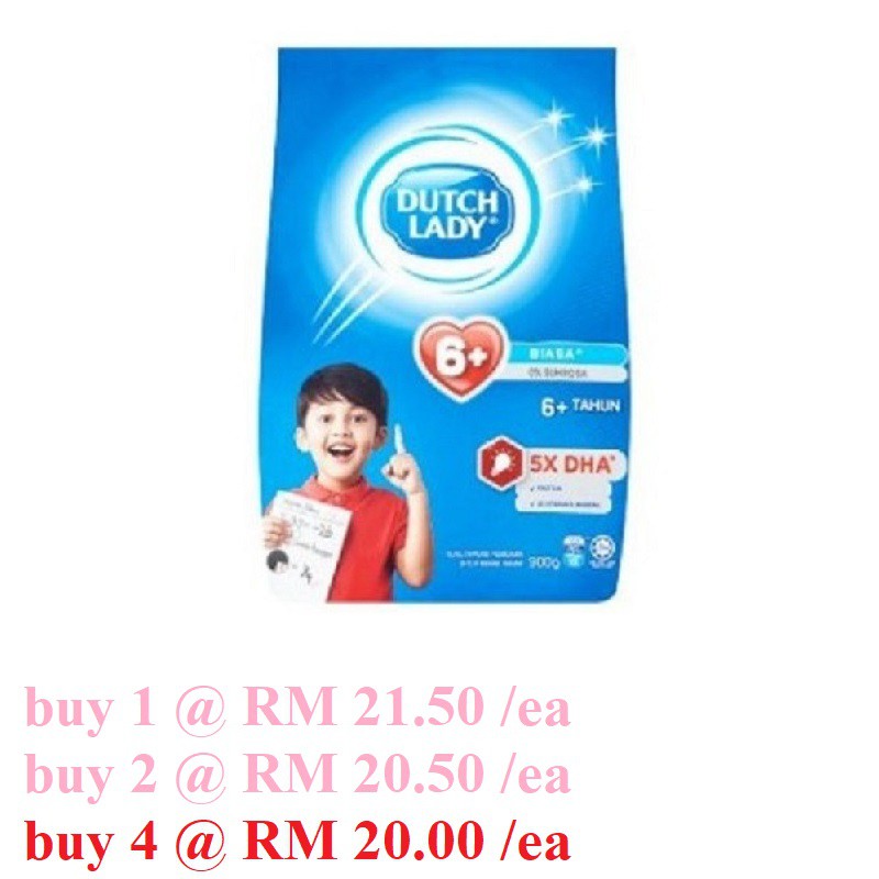 DUTCH LADY 6+ 900g (Original/ Chocolate) | Shopee Malaysia