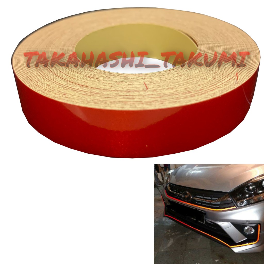 Red Color Body Lining Sticker VIP Sport Car Bumper Grill Doors Red Line ...