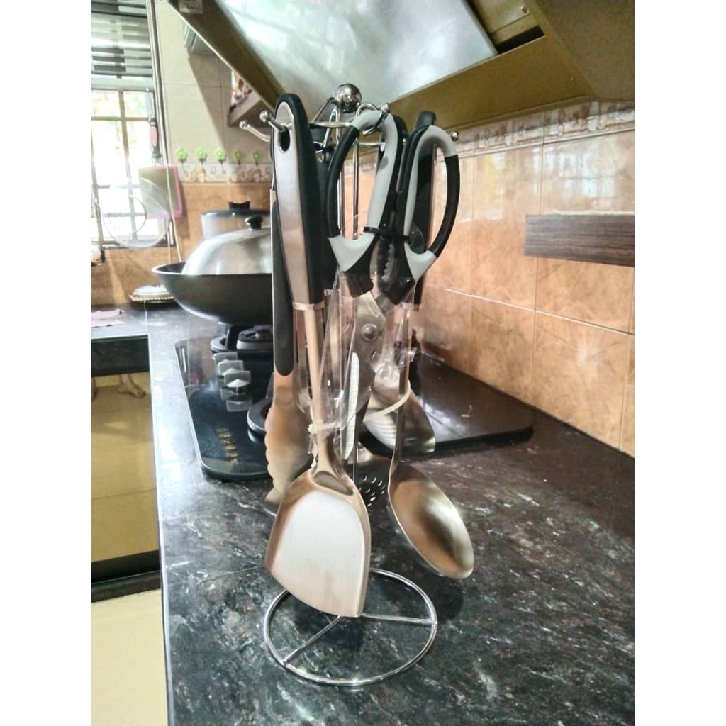 7 Pcs Cooking Utensils Stainless Steel / Nylon Cookware set SUS-304 ...