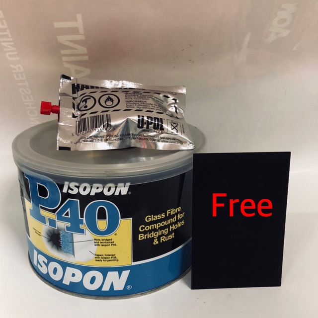 Isopon P40 Fibreglass With Hardener -1Litre ( Free Spreader) | Shopee ...