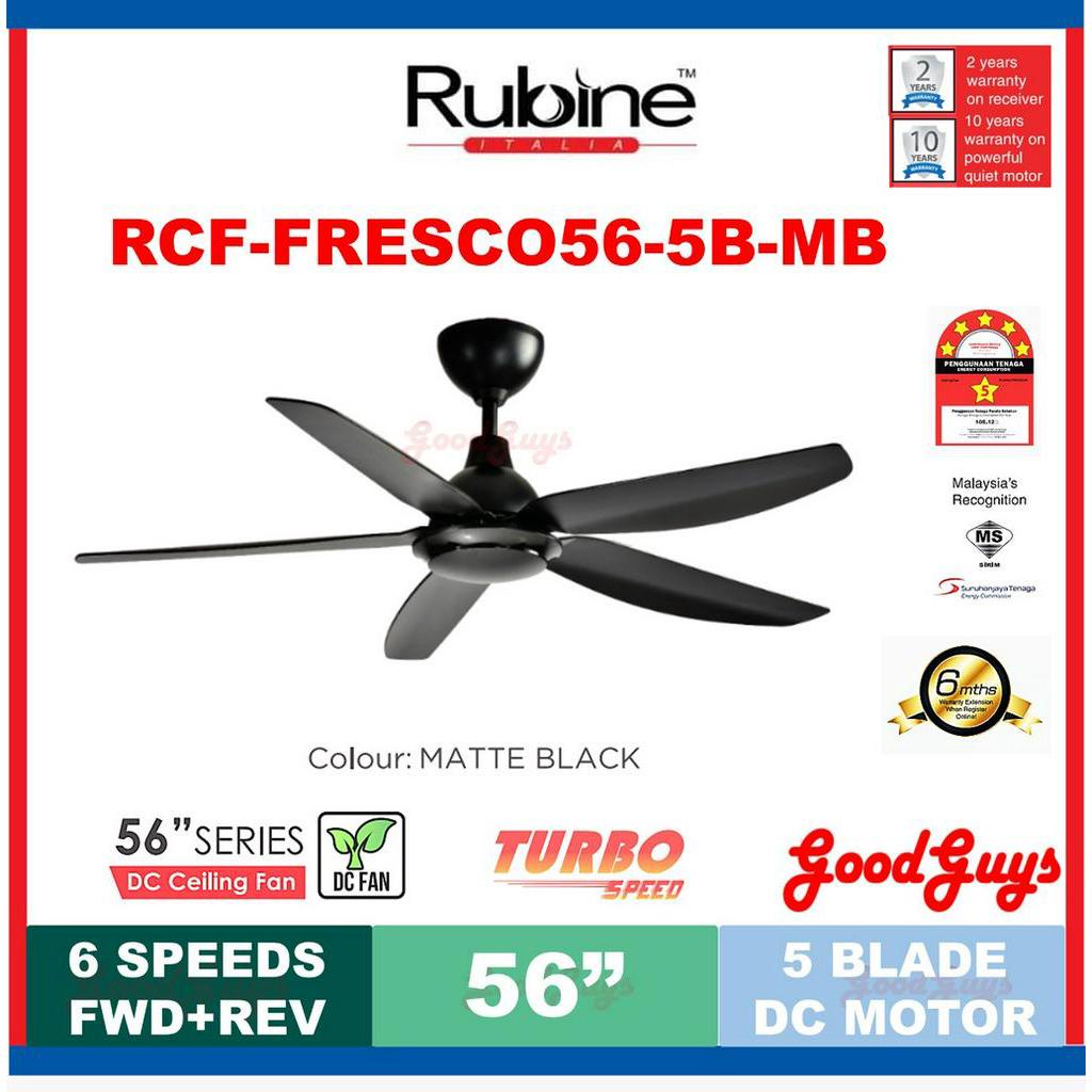 Rubine FRESCO56 Series 56'' Ceiling Fan | DC Motor | ABS Blade (RCF-FRESCO56-5B / RCF-FRESCO56 ...
