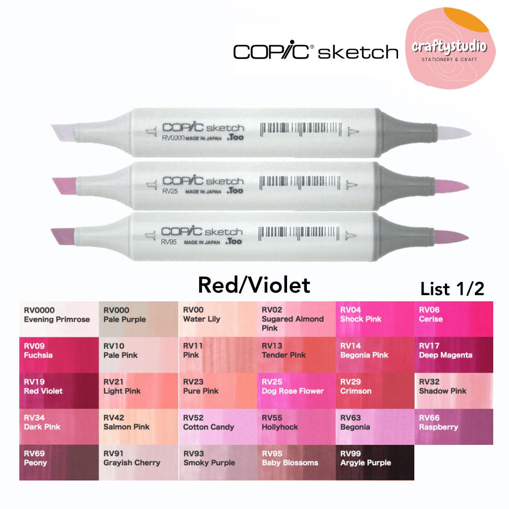 RED/VIOLET (RV) Copic Sketch Marker Pen, Drawing Marker Pen | Shopee Malaysia