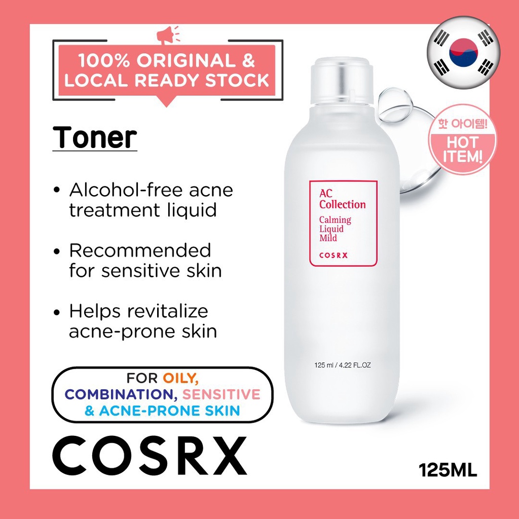 COSRX AC Collection Calming Liquid Mild 125ml Gentle Alcohol Free ...