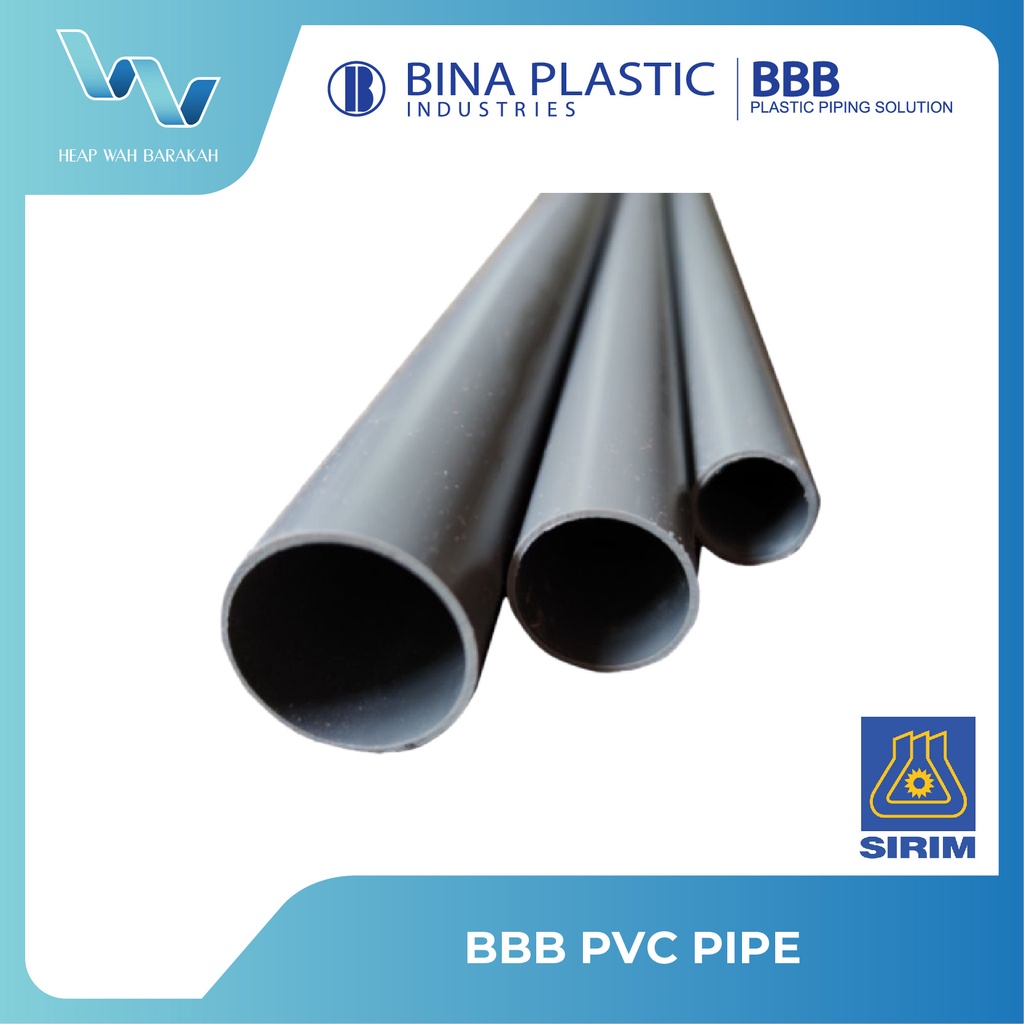 BBB PVC Pipe 15mm–50mm Class D & Class E (1 Meter) – Grey Pipe | SIRIM & SPAN Certified | Buatan ...