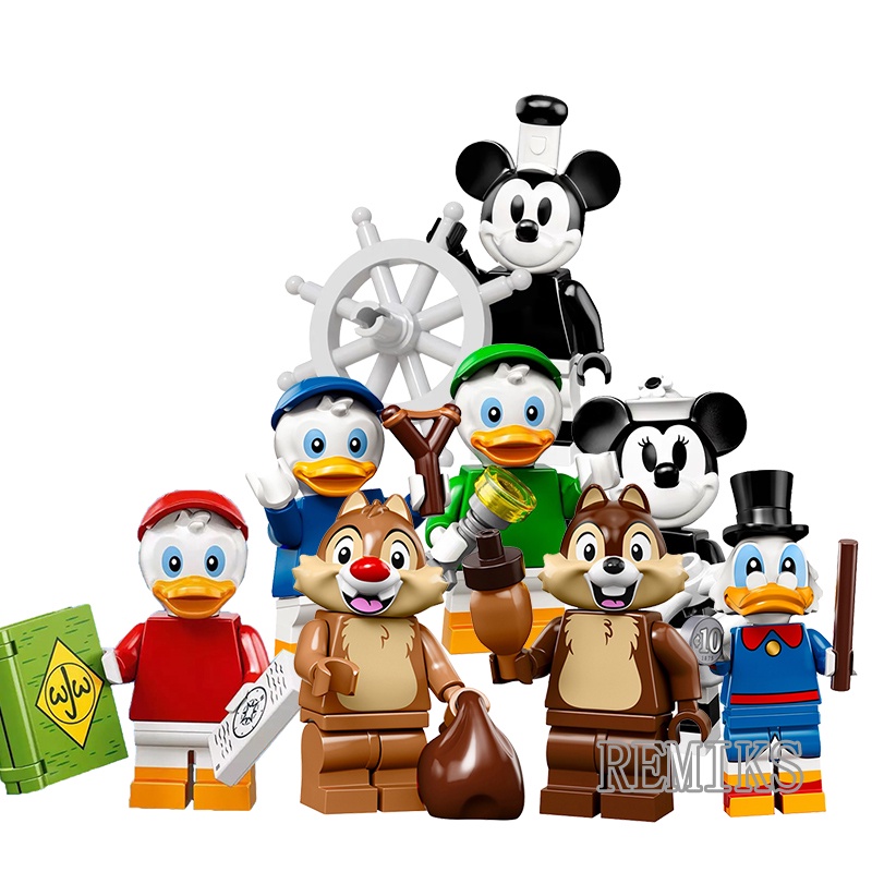 Disney Cartoon Minifigures Building Blocks Mickey Minnie McDuck Toys ...