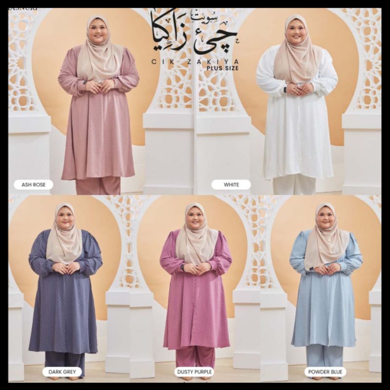 [JUBAH SELUAR MUSLIMAH PLUS SIZE] SUIT CIK ZAKIYA HASNURI SESUAI ...