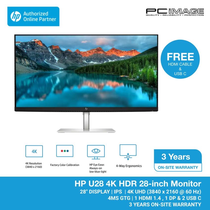 HP U28 28"3840X2160/UHD 4K/4MS/60HZ/DP/HD MI/TYPE C/HEIGHT ADJUSTABLE ...