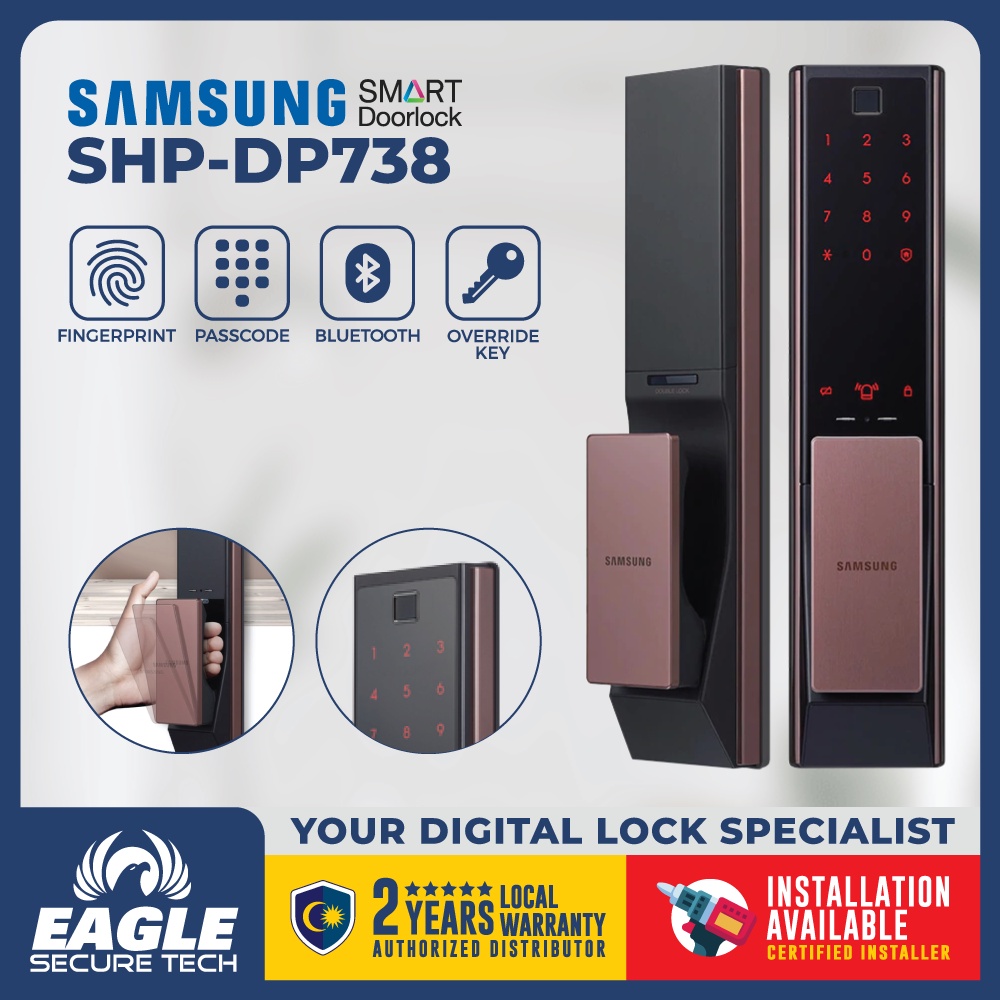SAMSUNG Digital Door Lock SHP-DP738 SHP DP738 | Fingerprint Lock | Shopee Malaysia