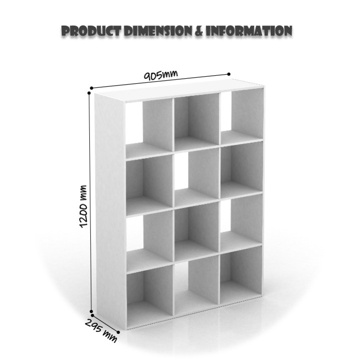 STAR 4 Feet 12 Cube File Cabinet Storage/ Office Cabinet/ Bookcase ...