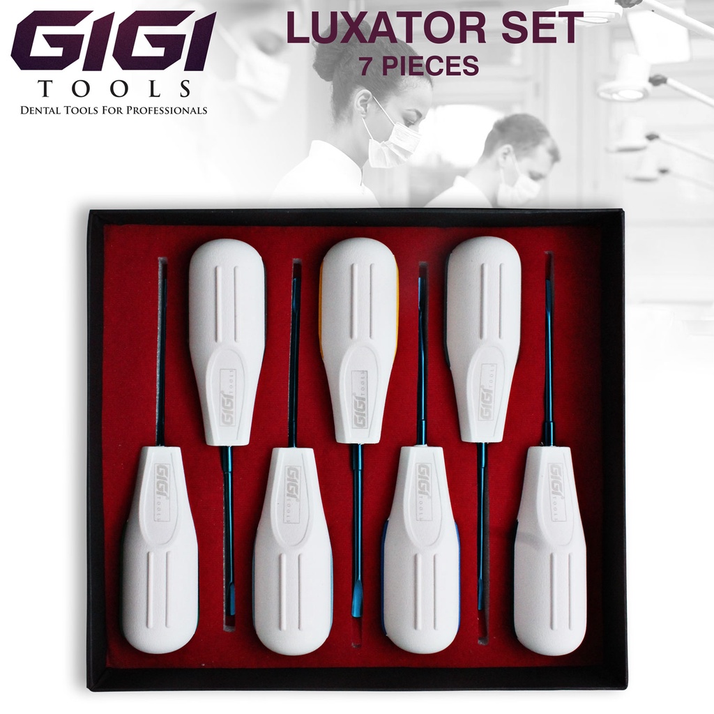Gigi Tools Luxator Tooth Extracting Set 7 Pieces Dental Luxation Kit ...