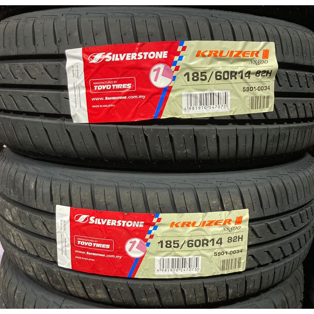 185/60R14 185 60 14 SILVERSTONE Car Tyre Tire Kereta Tayar Wheel Rim 14 ...