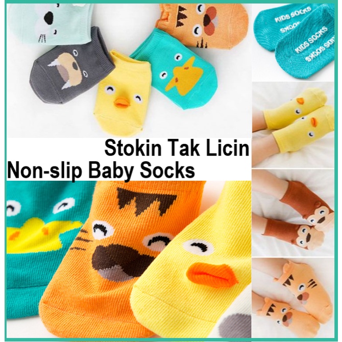 Sarung Kaki Bayi Tak Licin Stokin Budak Pendek Baby Non-Slip Socks Kids ...