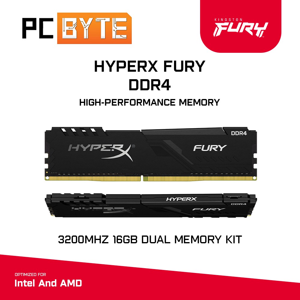 Kingston HyperX FURY DDR4 3200MHz 16GB (2x8) Desktop Memory | Shopee ...