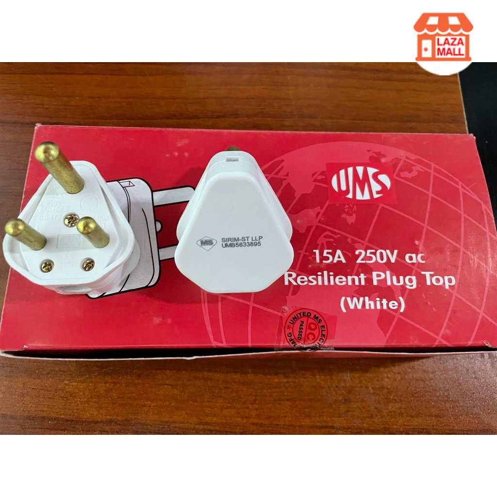15A PLUG TOP UMS BRANDS ROUND PLUG TOP SIRIM APPROVED BULAT KEPALA PLAK ...