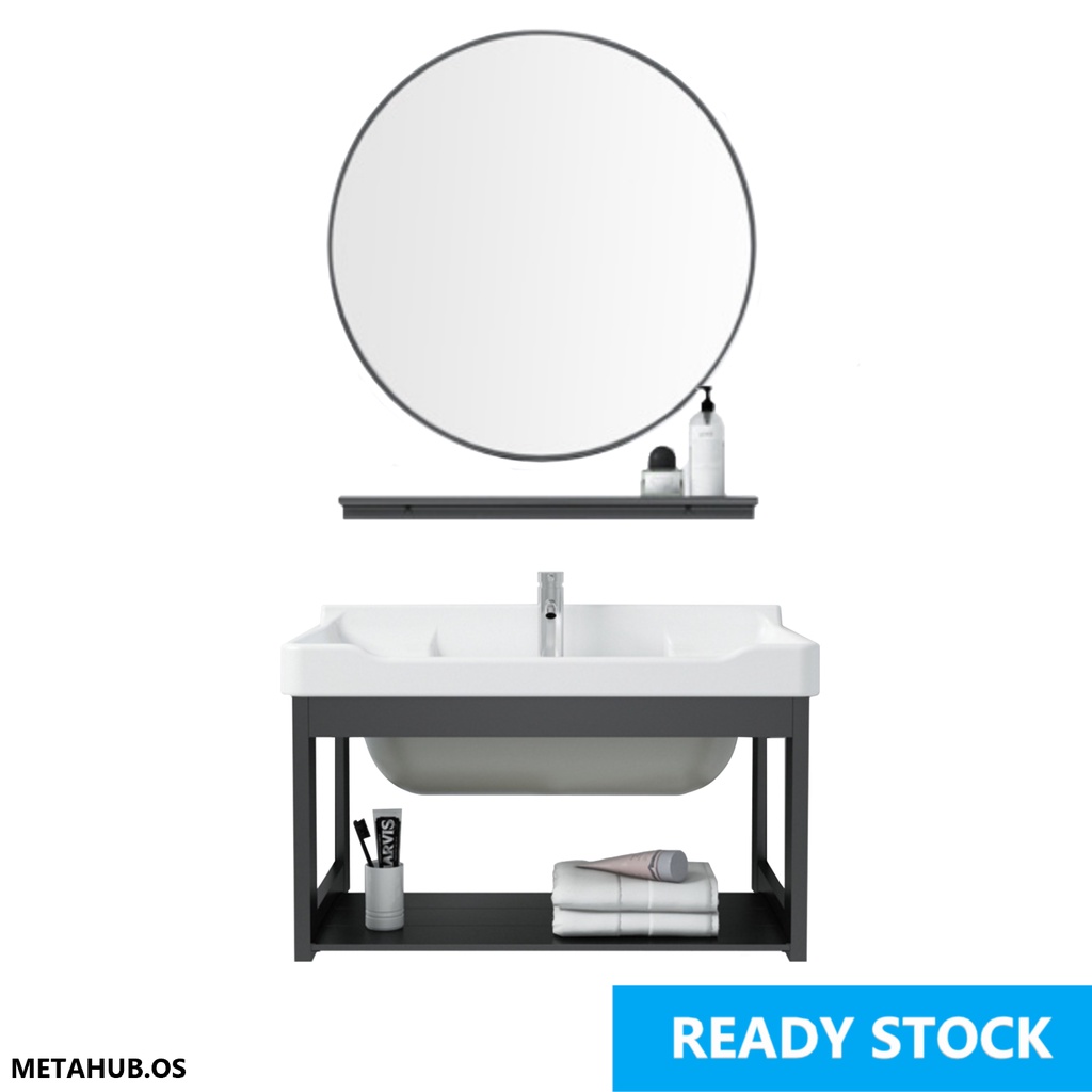 【Bathroom】 Cabinet Basin Set Ceramic Sink with Mirror and Shelf Basin ...