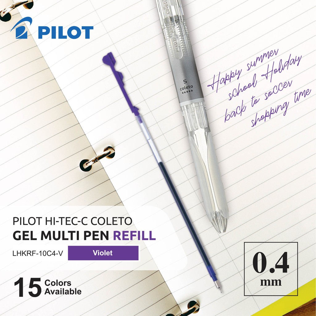 [REFILL] Pilot Hi-Tec-C Coleto Gel Pen Multi Pen Refill 0.4mm (15 ...