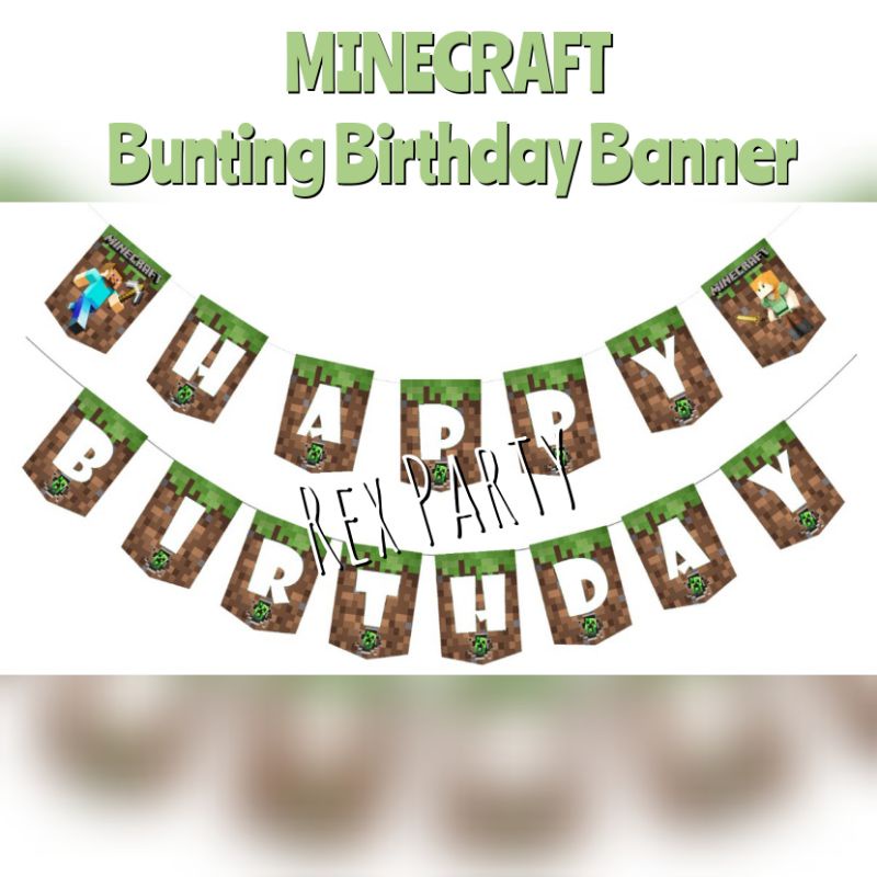 Minecraft Banner/Minecraft Bunting Banner/Minecraft HBD Minecraft ...