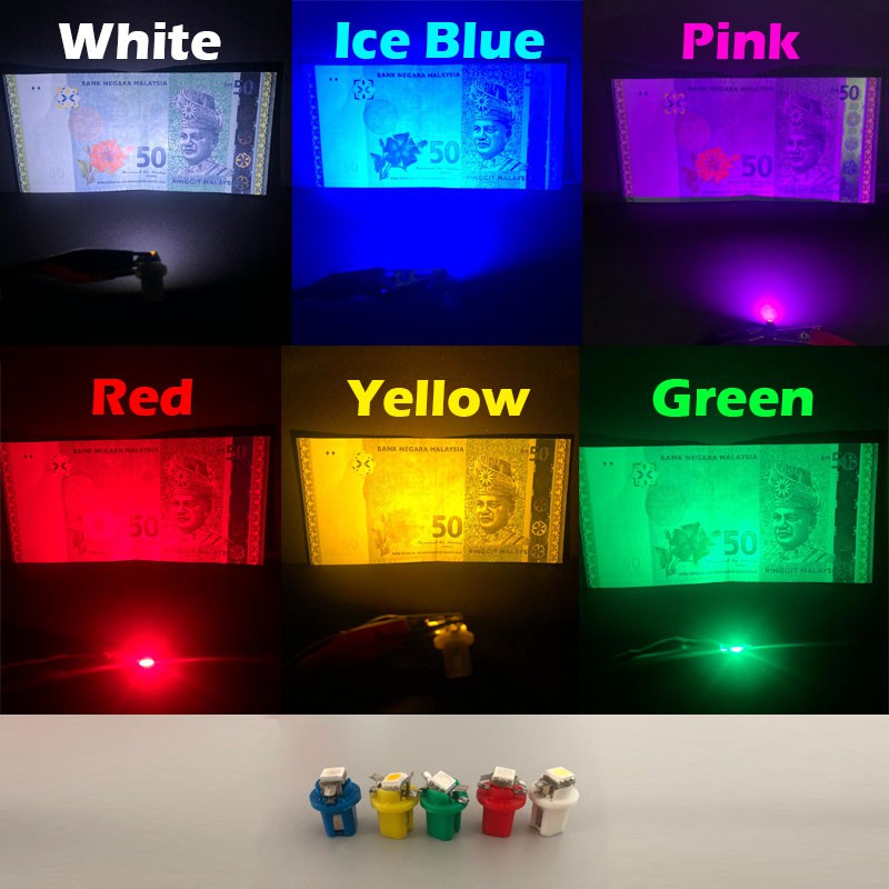 Meter Mentol LED T5 T4.7 T4.2 T3 B8.5D T10 1SMD 5050 Dashboard Aircon ...