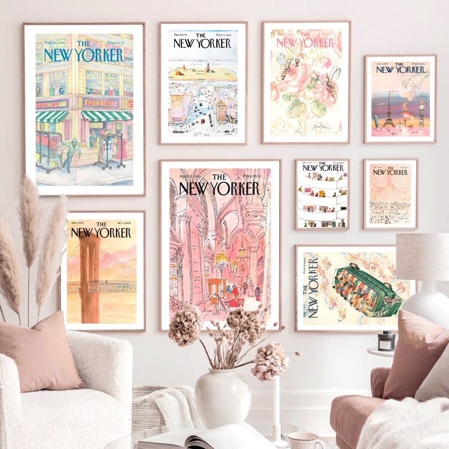 The New Yorker Magazine Cover Worldview Wall Art Canvas Painting Nordic ...