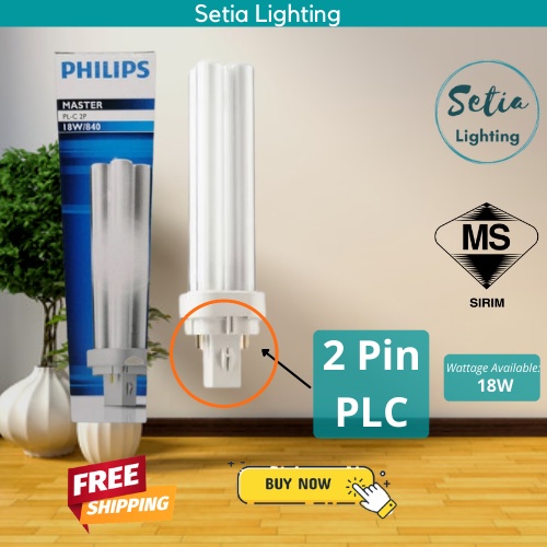 Original Philips PLC 18W 2 Pin Energy Saving bulb with Sirim plug in bulb mentol philips lampu ...