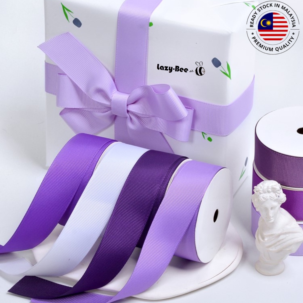 LAZY BEE 5 meter Purple Violet Orchid Lilac Grosgrain Ribbon Reben Door ...