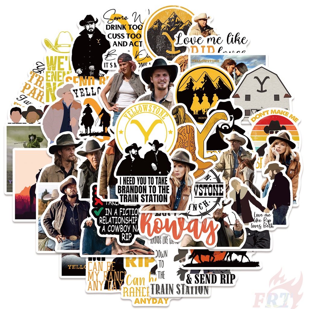 50Pcs/Set Yellowstone Series 03 Stickers DIY Fashion Mixed Waterproof ...