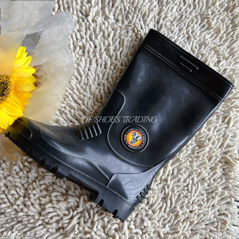 Ready Stock Size36-44 Cap Gajah Long Black Rubber Rain Boots Kasut Boot ...