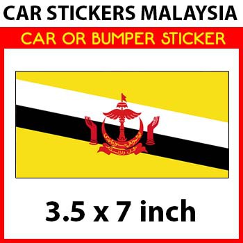 Car Sticker / Bumper Sticker / Motor Sticker - Brunei Flag Sticker ...