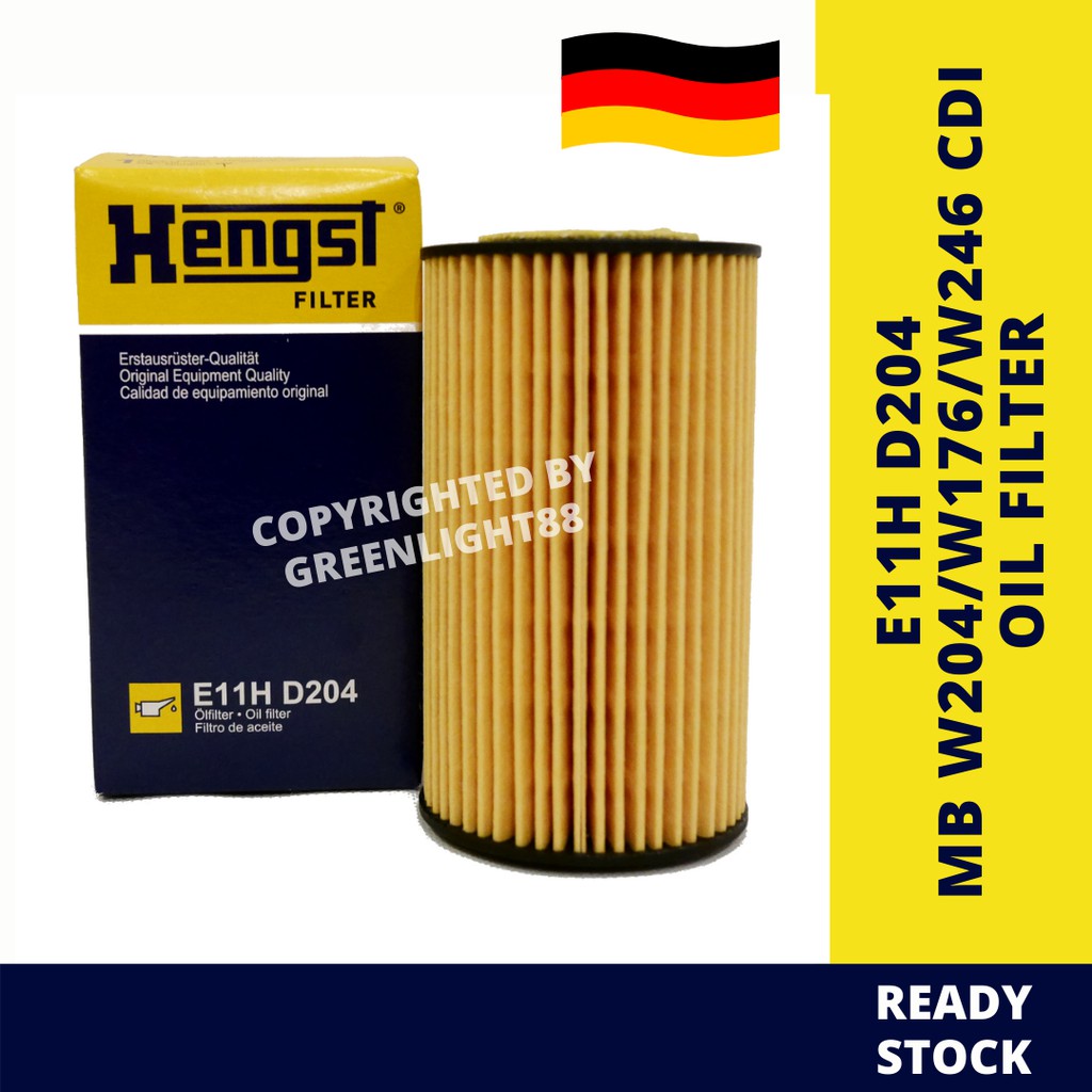 (E11H D204) HENGST OIL FILTER MERCEDES W204/W176/W246 CDI (651 180 0009 ...