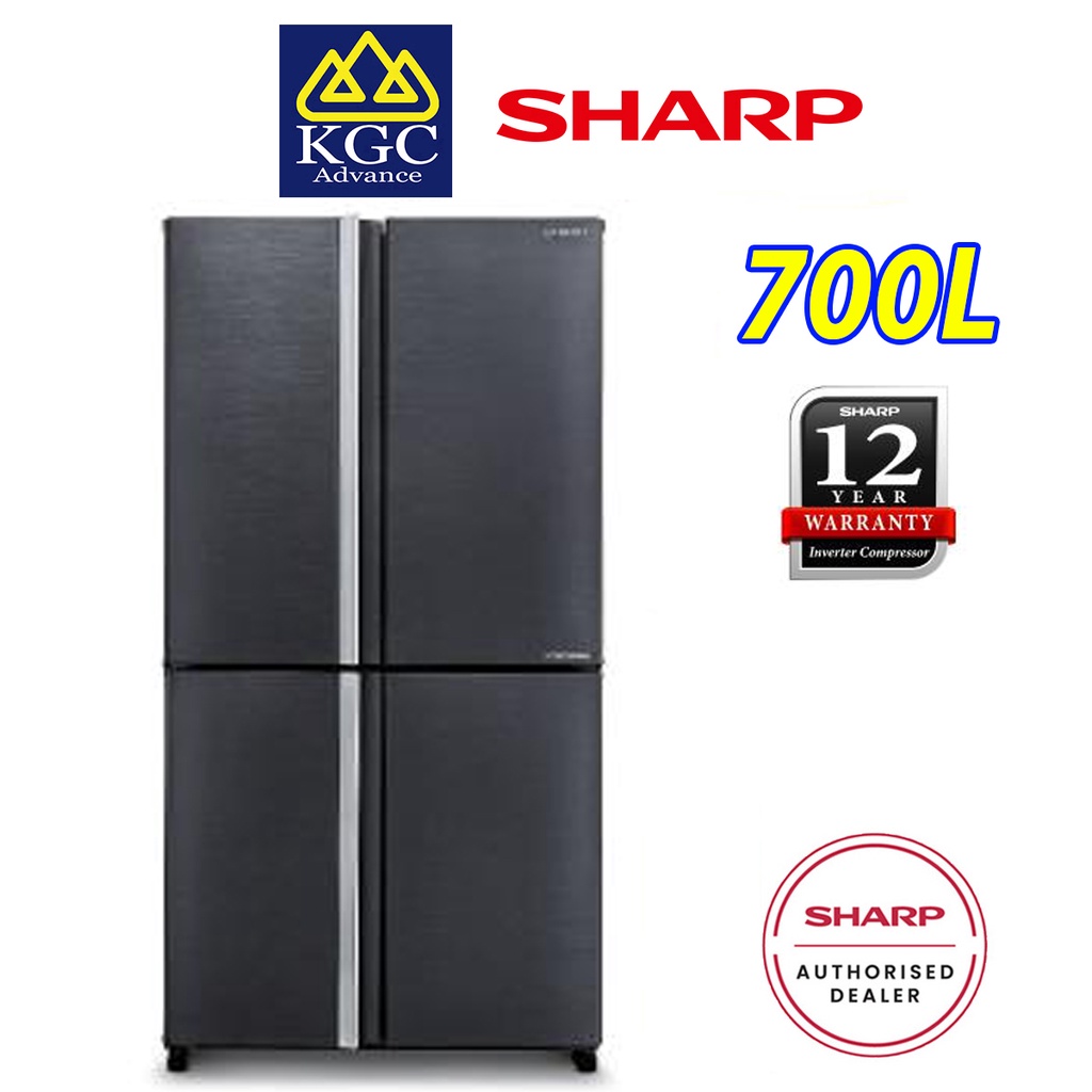 [Free Shipping] Sharp (700L) SJF821VMSS Fridge 4 Door Side By Side ...