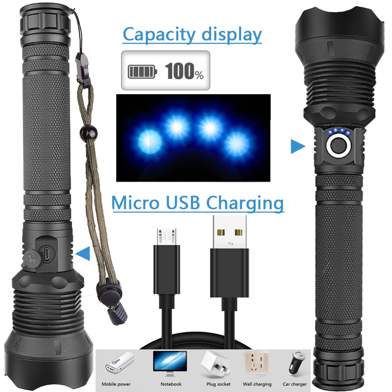 55000 lumens Lamp xhp70 most powerful flashlight usb Zoom led torch ...