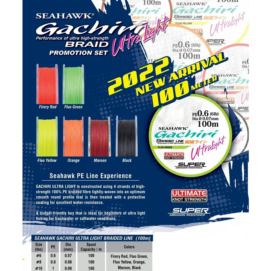 SEAHAWK GACHIRI ULTRA LIGHT BRAID 100MTR(UL) | Shopee Malaysia
