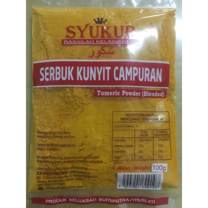 Serbuk kunyit campuran Syukur 100g/1kg | Shopee Malaysia