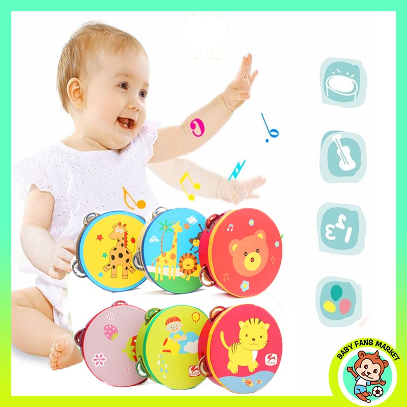 Ready stock Wooden Tambourine Hand Bell Drum Rattles Clap Drum ...