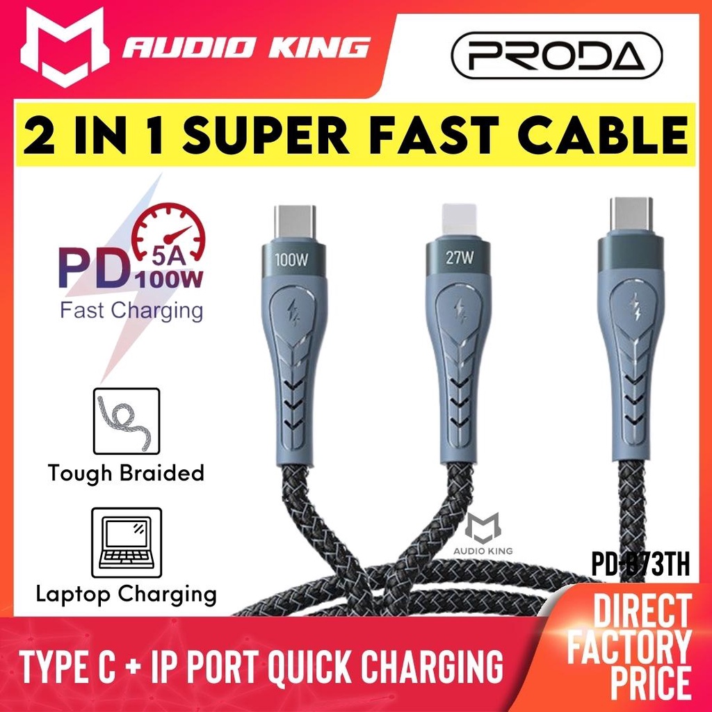 PRODA Cable Fast Charging Cable Type C 5A Type C Cable Android PD-B73TH ...