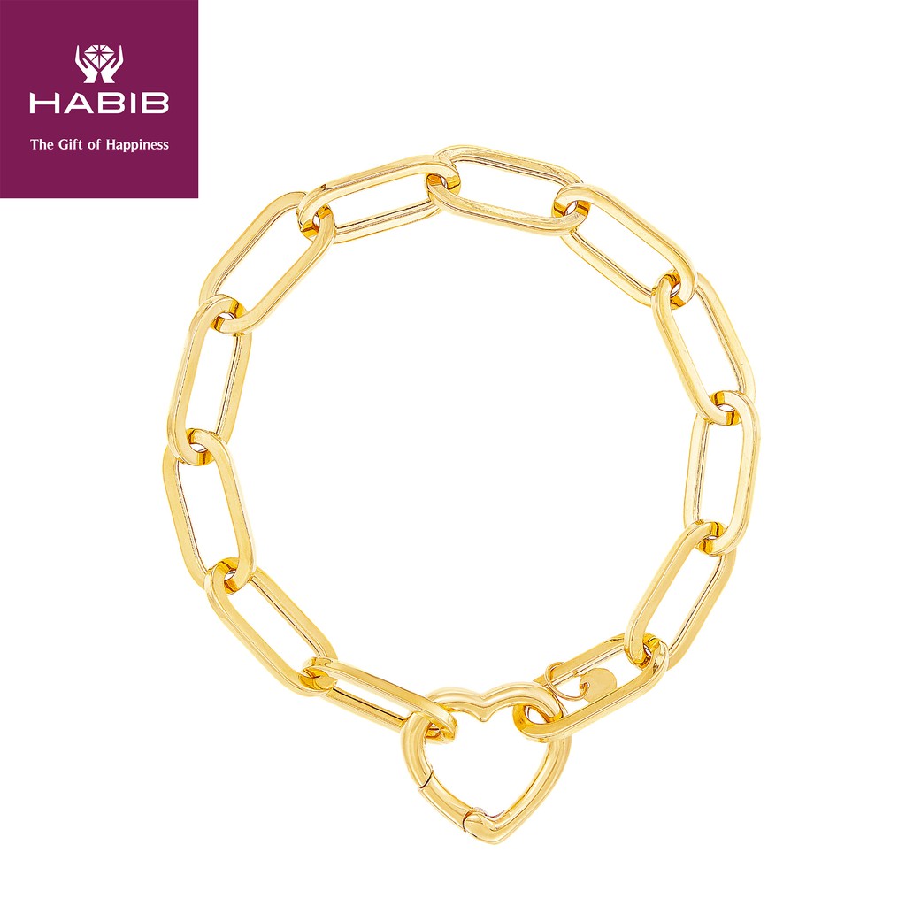 HABIB 916 Oro Italia Graffetta Gold Bracelet GW37540321 (22K Gold ...