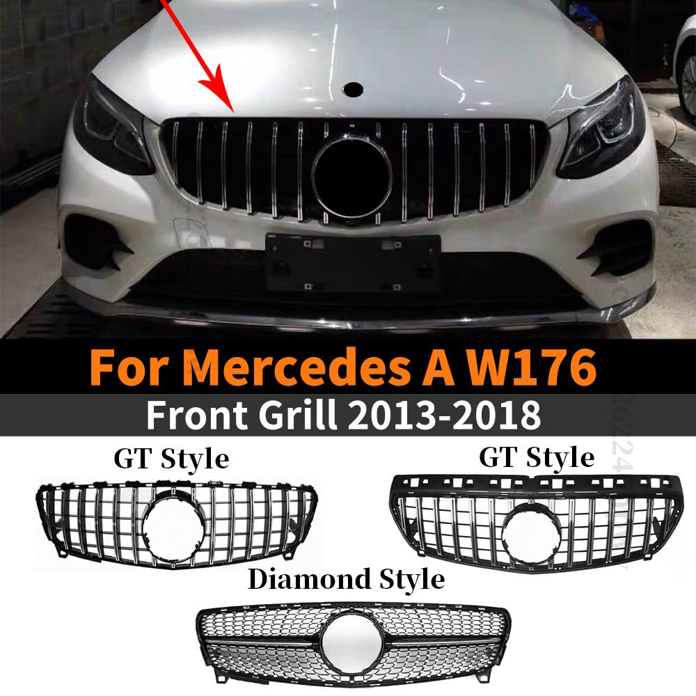 Front Grille Racing Grill Middle Mesh Styling Facelift For Mercedes A ...