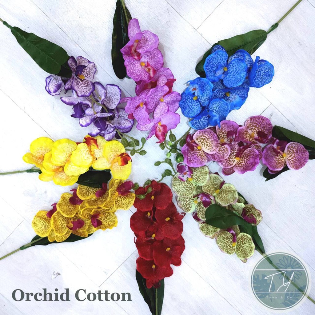 🌿READY STOCK🌿Orkid Cotton 2 tangkai/Orchid Cotton / Orkid in 8 Colours ...