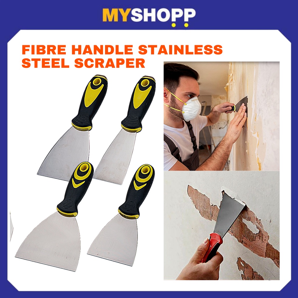 MYSHOPP - Stainless steel scraper with plastic handle durable metal ...