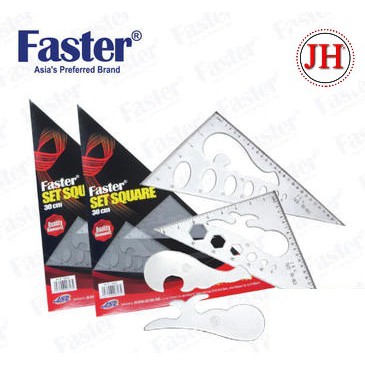 JOO HUAT 2 in 1 Faster Set Square 30cm R-F-163 Triangle Ruler Big ...